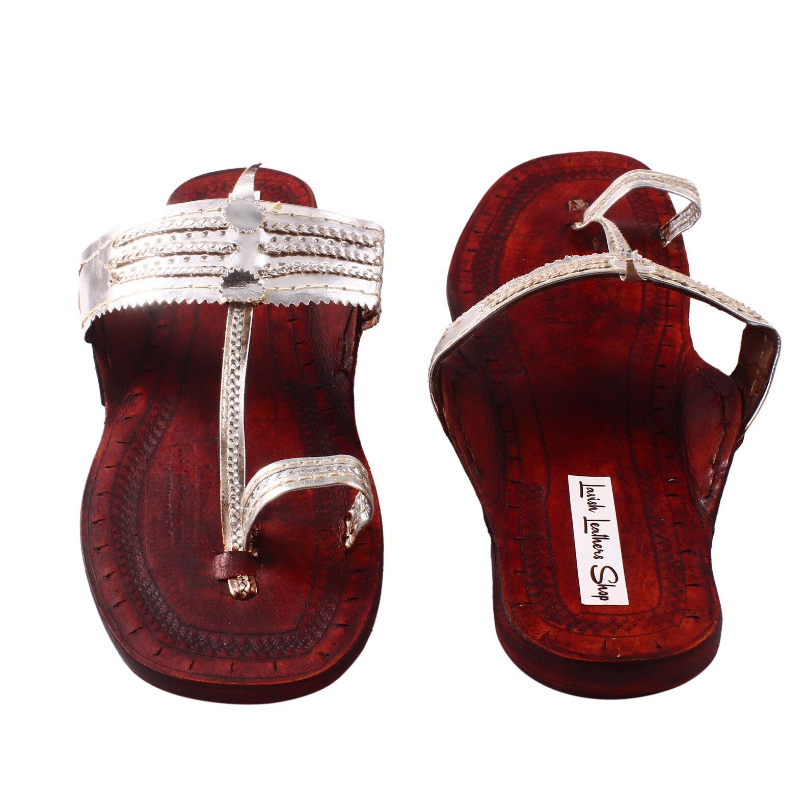 Women Leather Handmade Flats Women Kolhapuri Chappal Kolhapuri Slippers ...