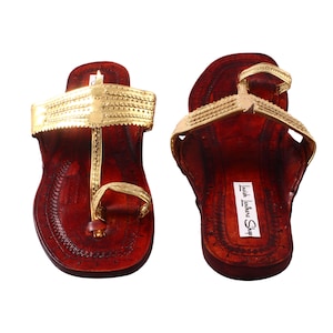 Women Leather Handmade Flats Women Kolhapuri Chappal Kolhapuri Slippers ...
