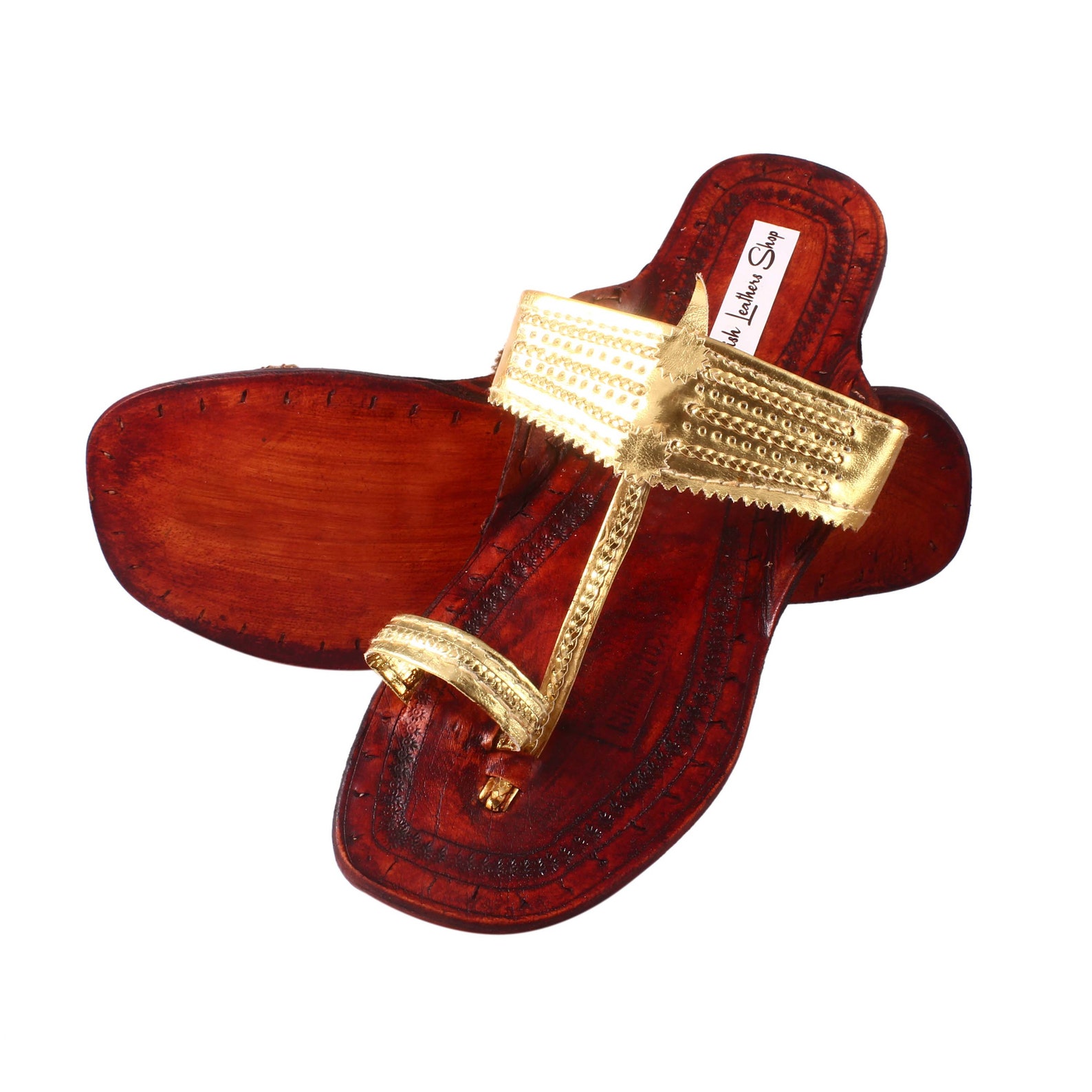 Women Leather Handmade Flats Women Kolhapuri Chappal Kolhapuri Slippers ...