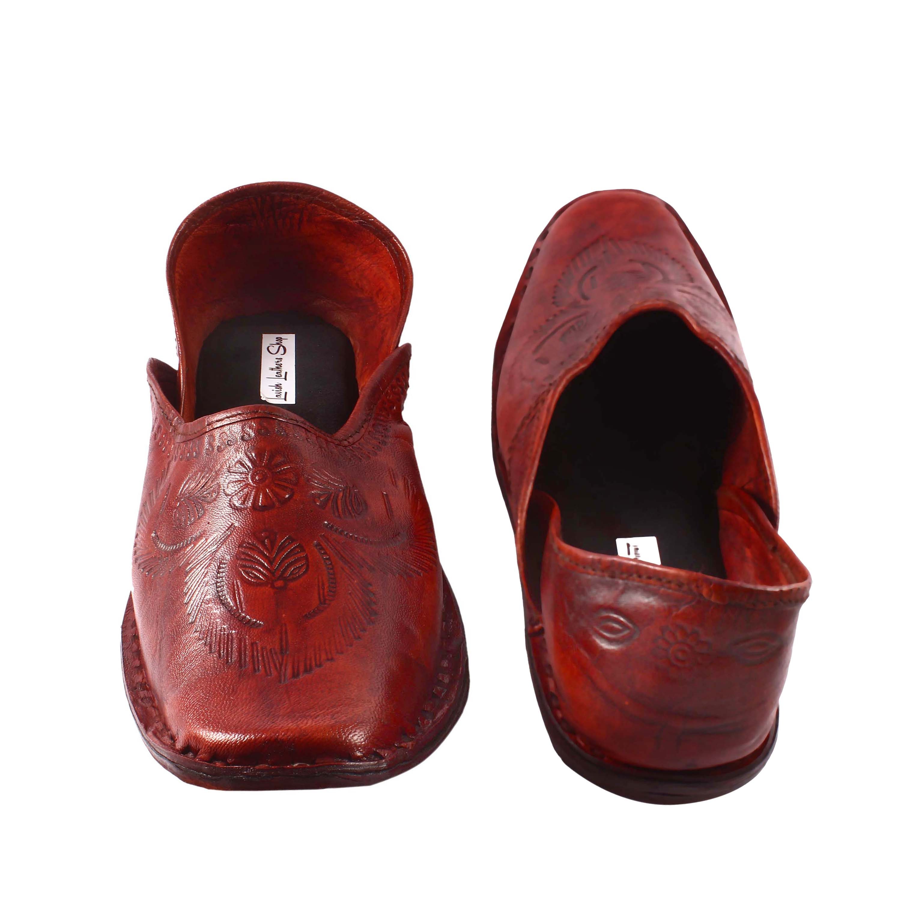 Handmade Leather Shoe for Men Flat Leather Shoes Groom Shoes Punjabi ...