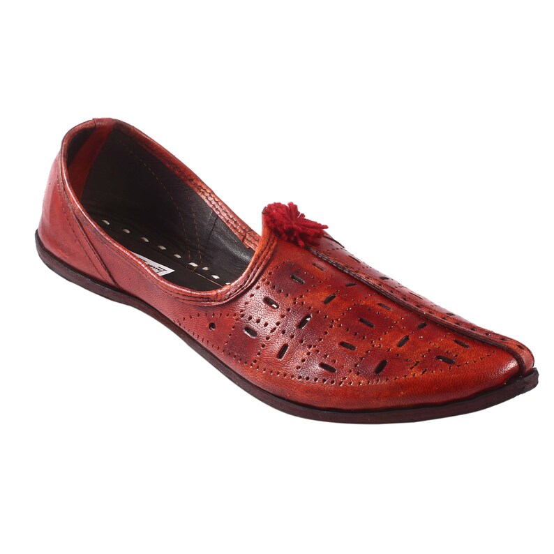 Mens Desi Jutti Handmade Leather Shoes Men's Mojaris Ethnic Shoes Brown ...