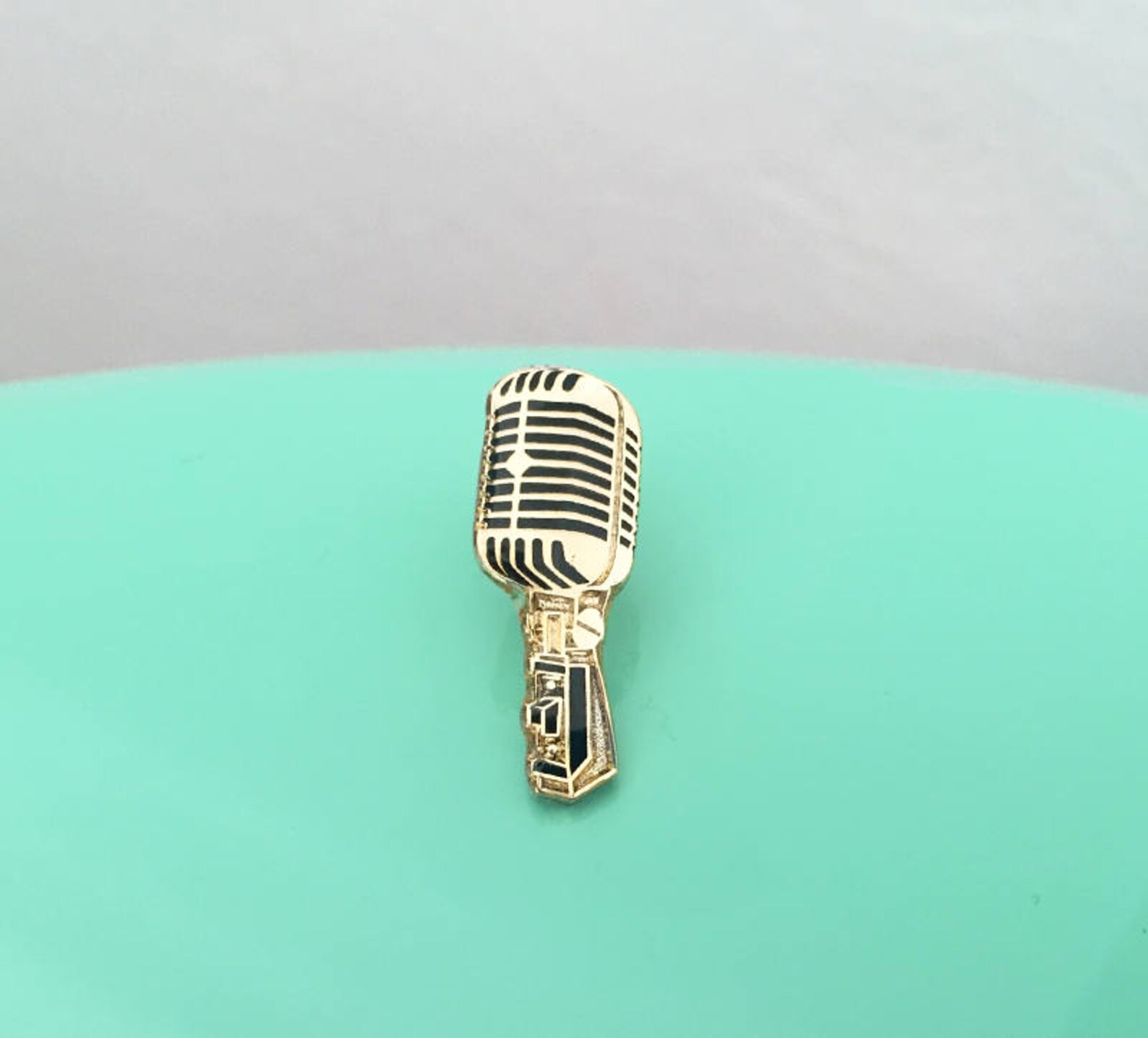 Vintage Microphone Enamel Pin gold | Etsy