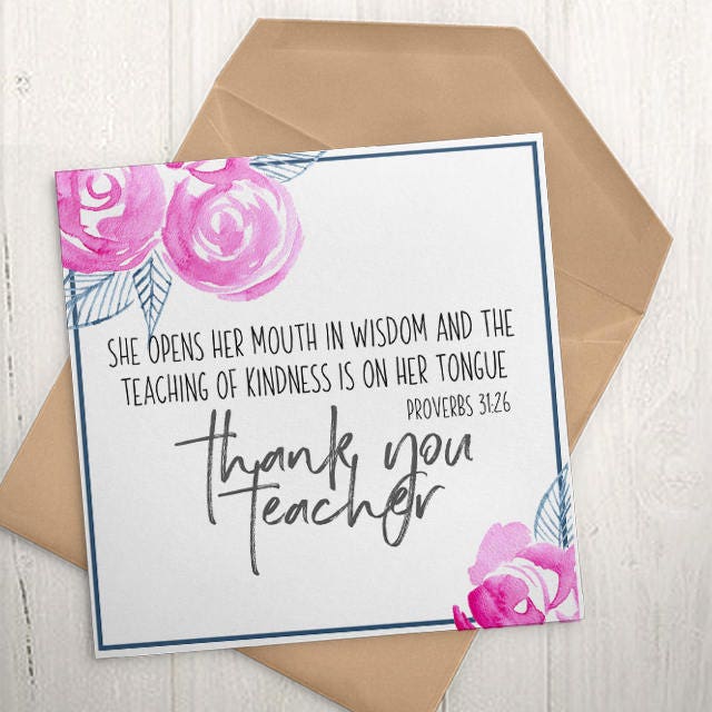 Christian Teacher Appreciation Cards