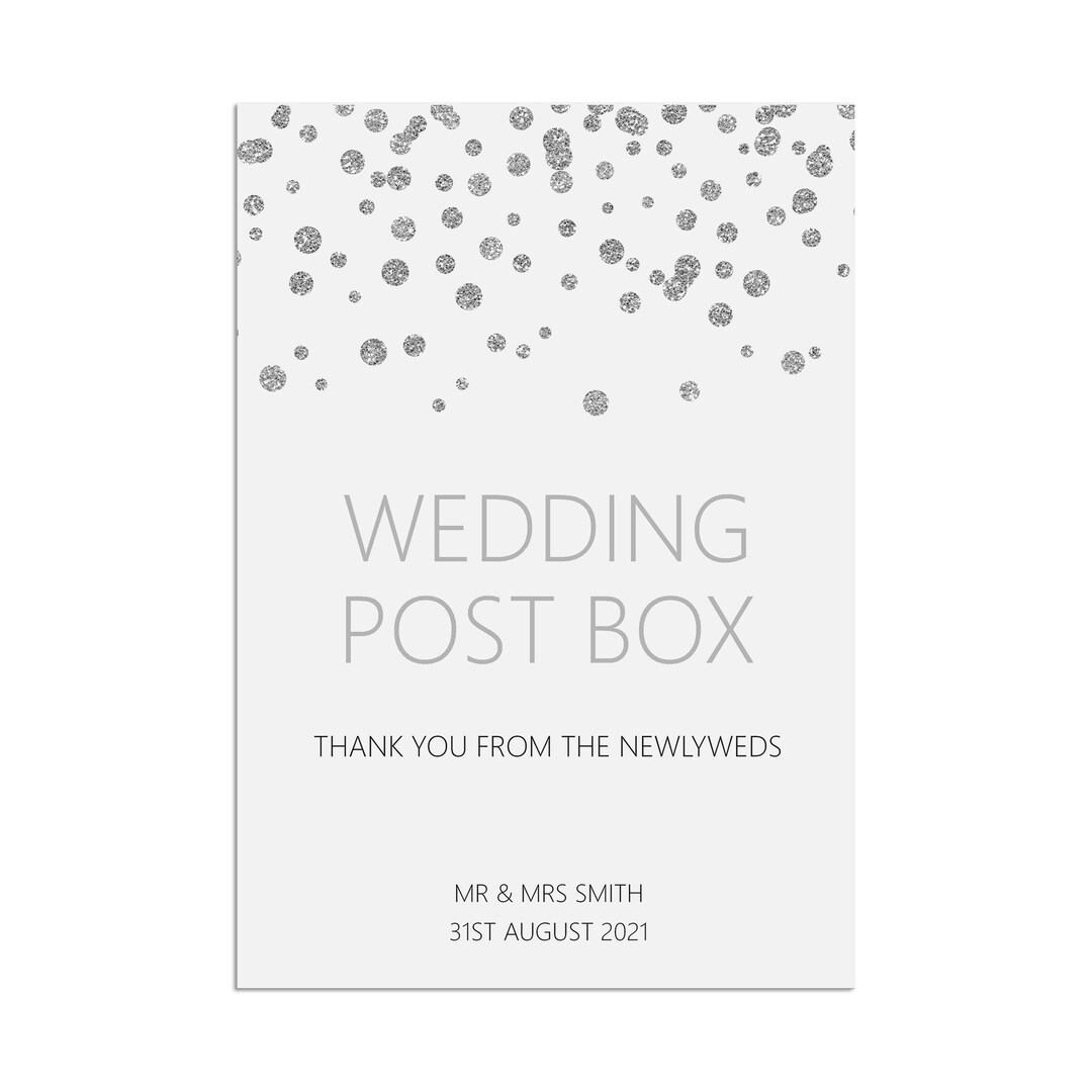 Signo de boda - Signo de buzón de correo de boda, signo de plata ...