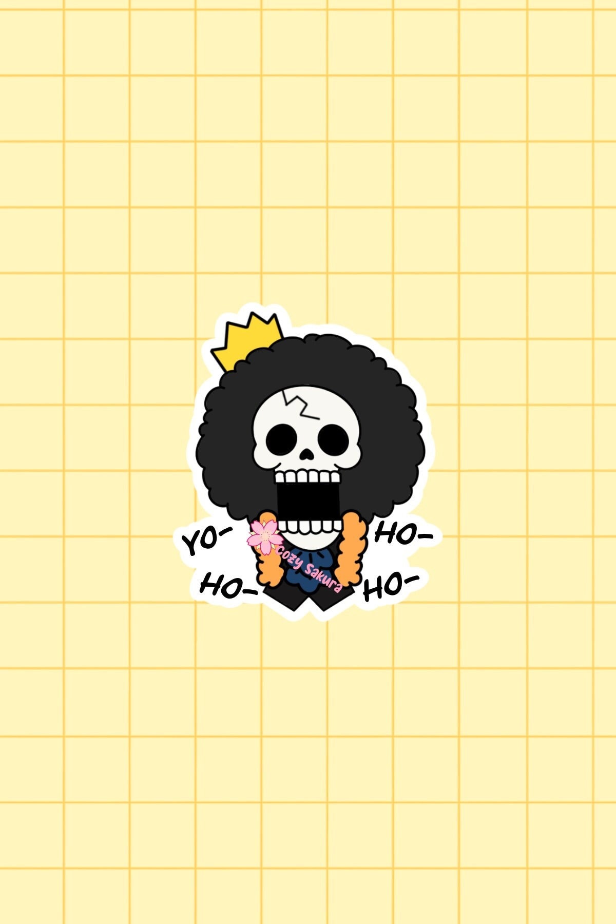 Brook Yohohoho Sticker | One Piece Inspired Waterproof Vinyl Sticker - Etsy
