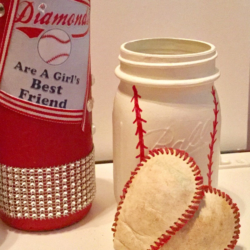 Baseball Mason Jar - Etsy