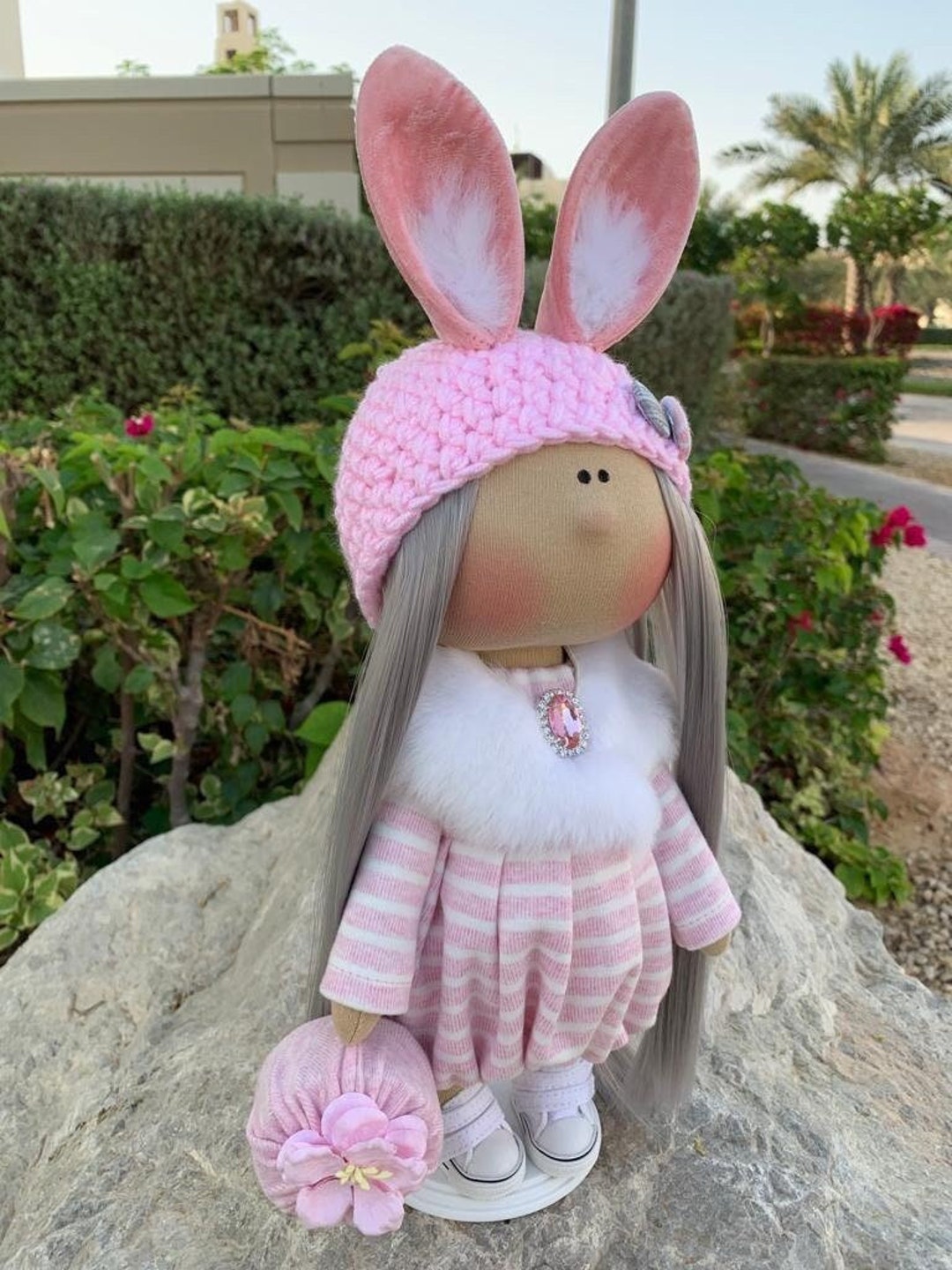 Handmade Tilda Doll Rabbit Style Doll Rag Doll Textile Fashion Doll ...