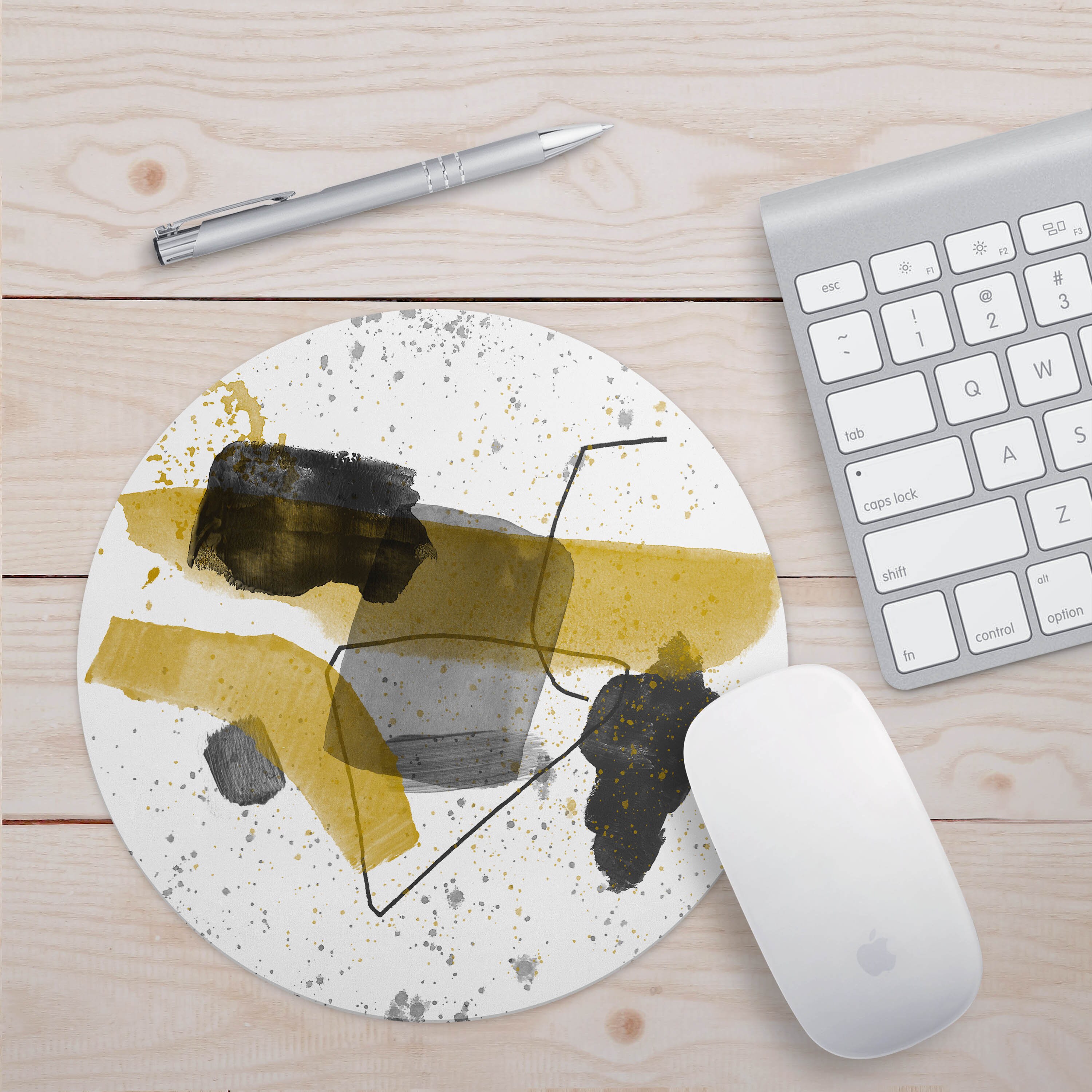 Abstract mouse pad Mousepad gift for her him Mousemat circle | Etsy