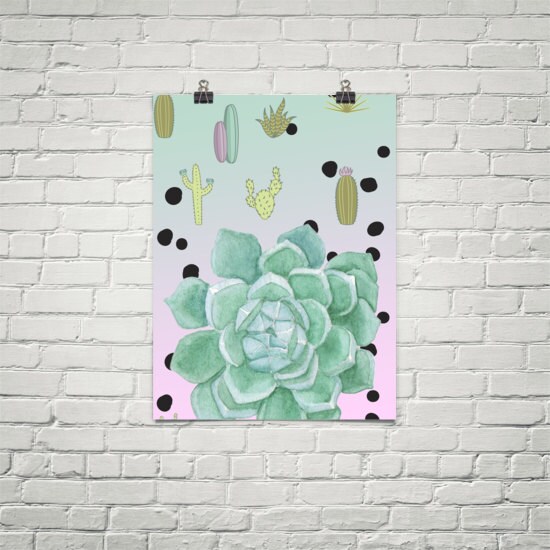Cactus Print Wall Art Poster Succulent Art Print Home Wall | Etsy