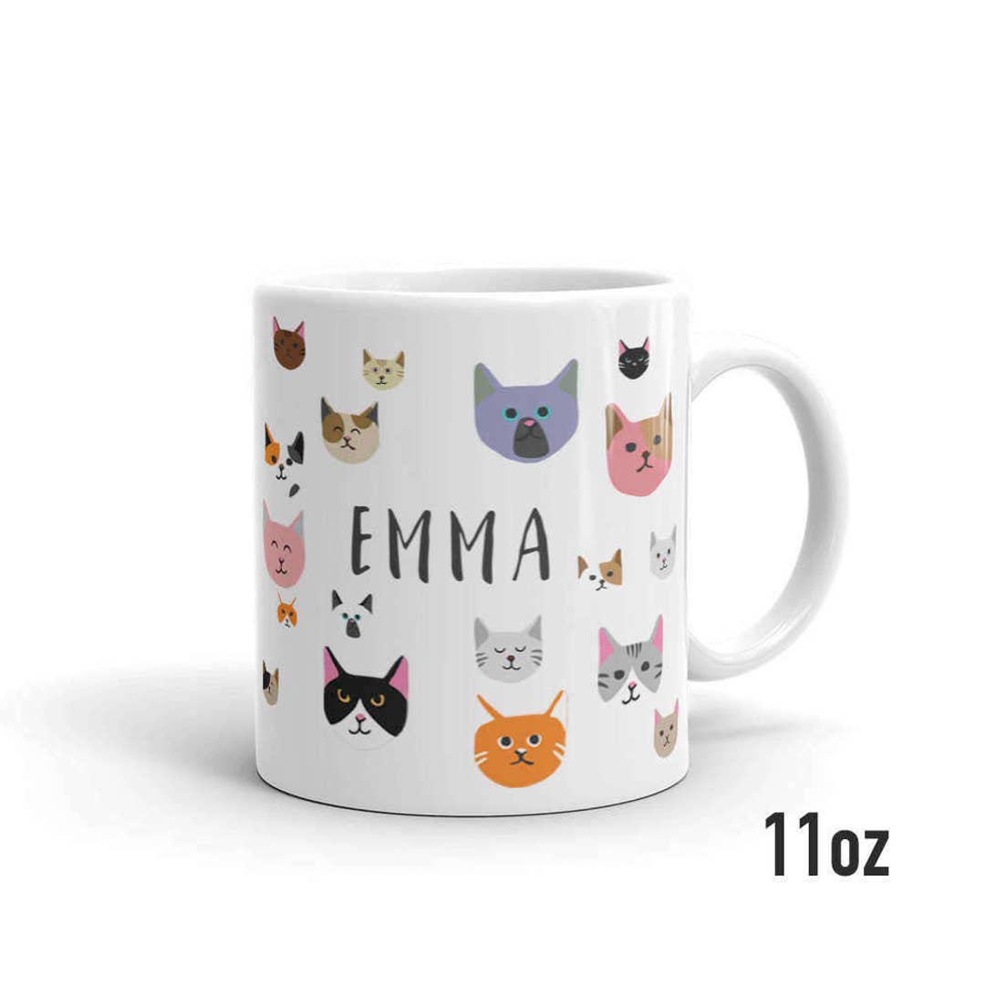 Personalized Coffee Mug Cat Monogram Unique Coffee Mug Tea Ceramic ...