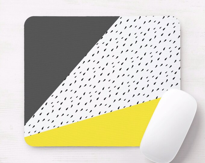Mouse Pad Gray Polka Dots Mouse Pad Dotted Mouse Pad Office Mouse Pad ...