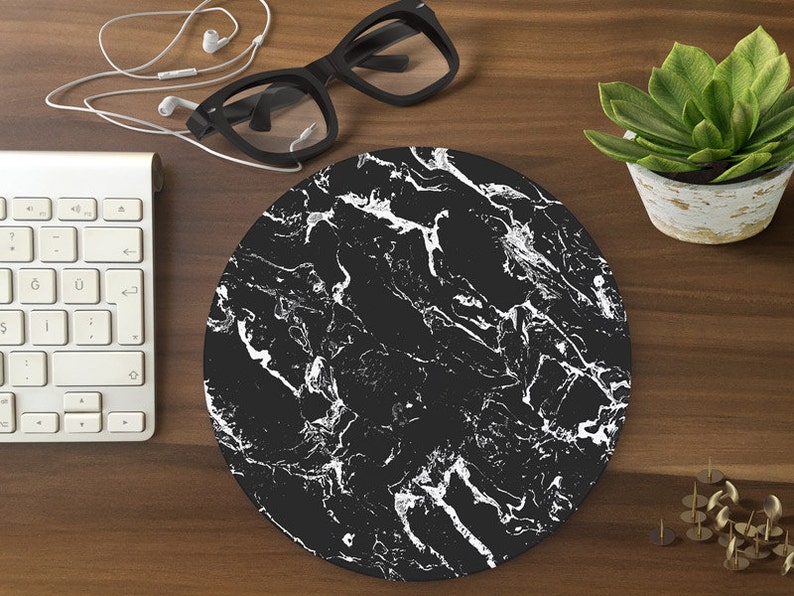 Mouse Pad Black Marble Mousepad Mouse Mat Marble Print Mouse - Etsy