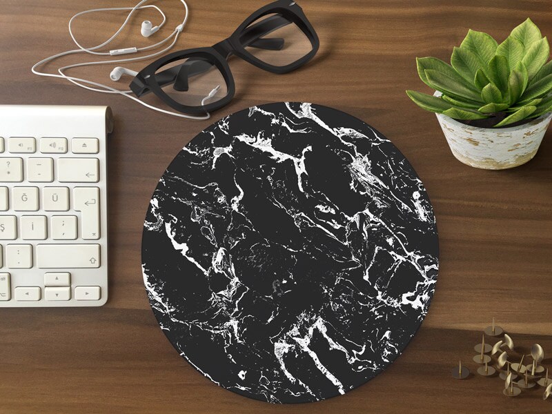 Mouse Pad Black Marble Mousepad Mouse Mat Marble Print Mouse - Etsy