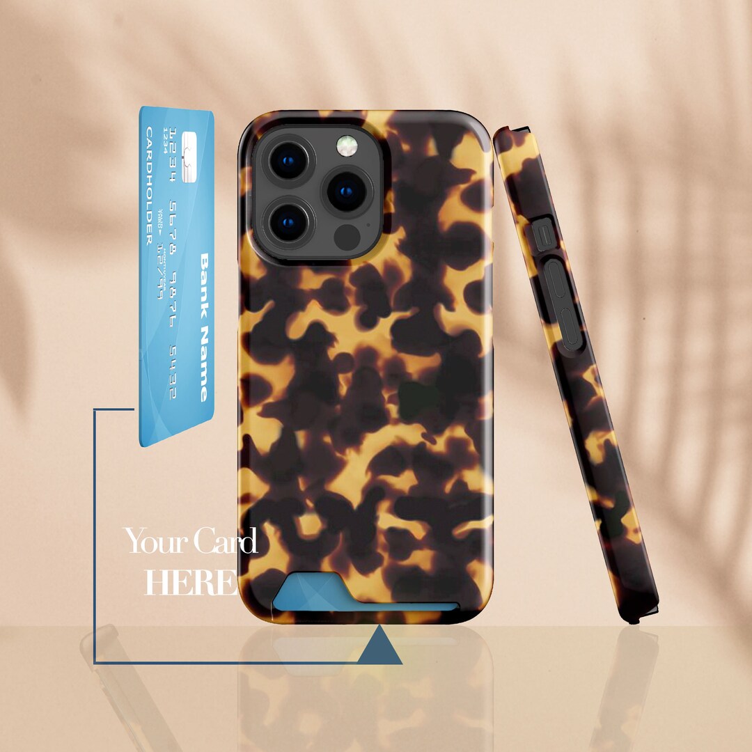Tortoise Shell iPhone Case With Card Holder - Etsy