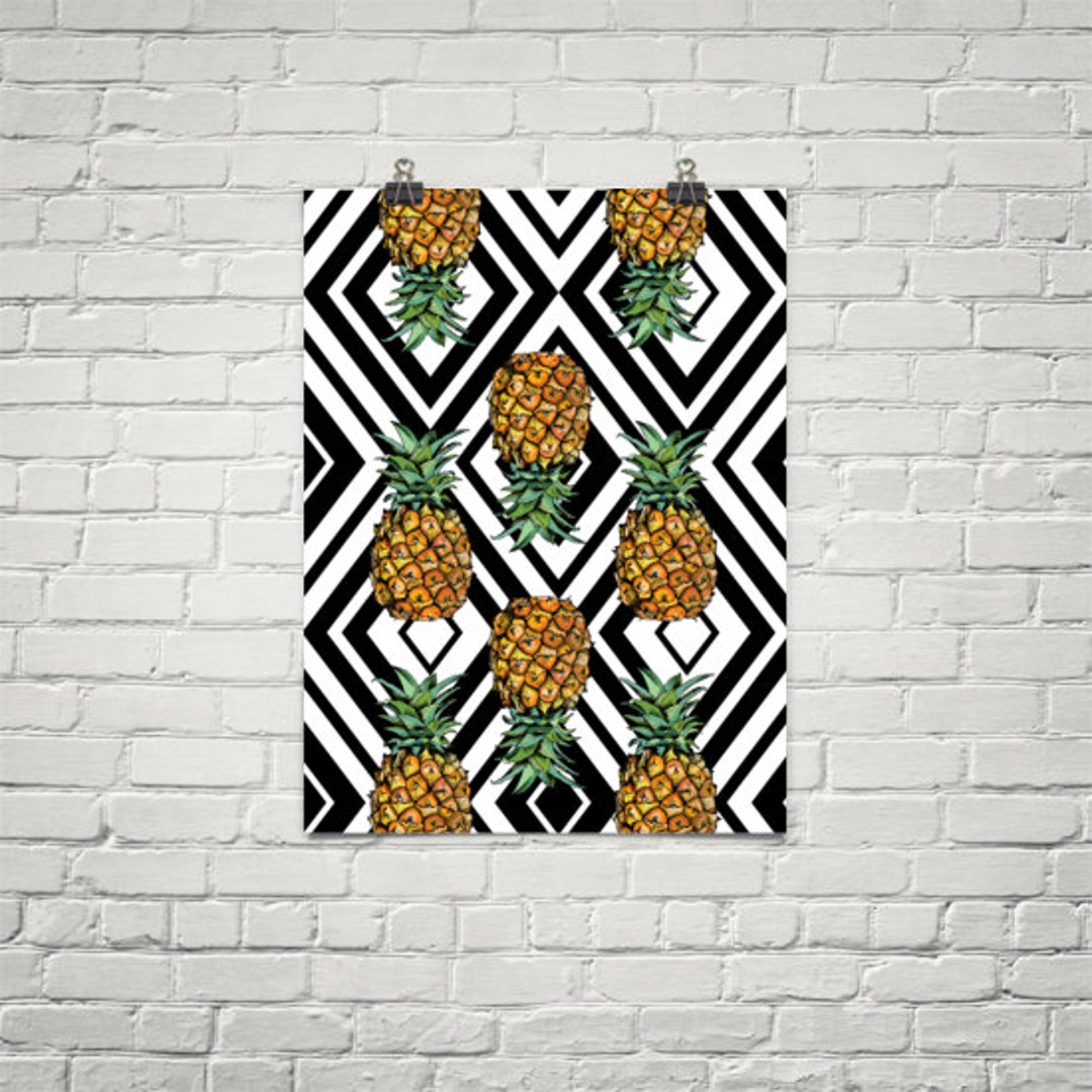 Wall Art Print Pineapple Poster, Minimal Art Print, Home Wall Decor ...