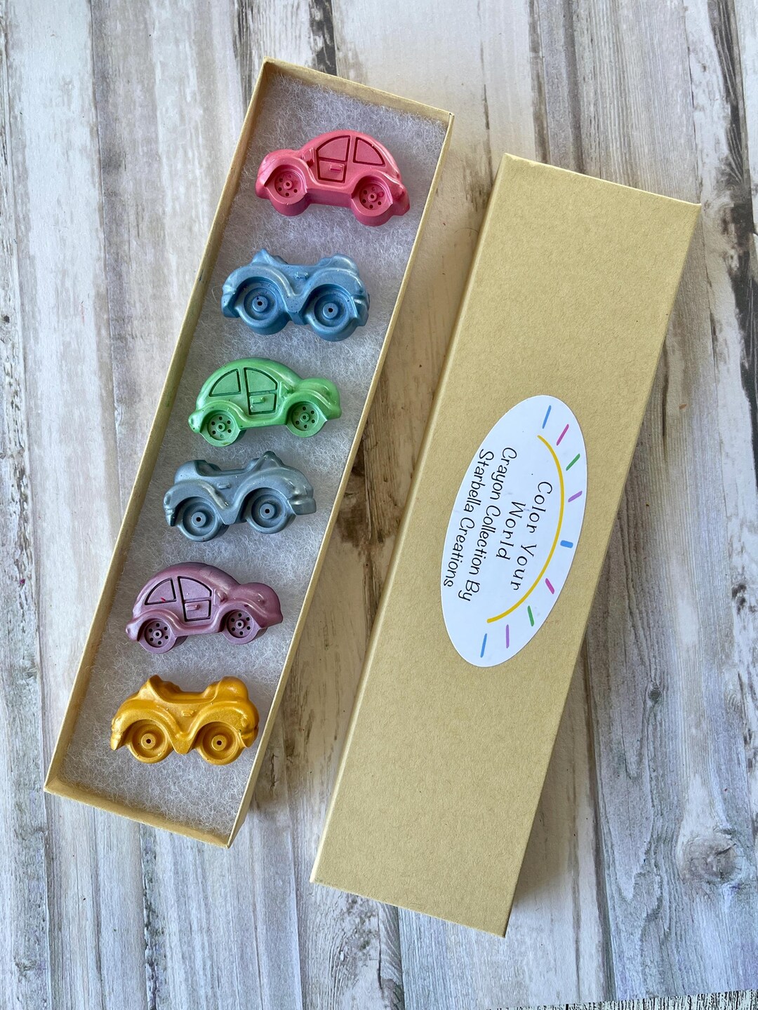 Pearl Car Crayons: Non-toxic Art Supplies, Car Party Favors - Etsy
