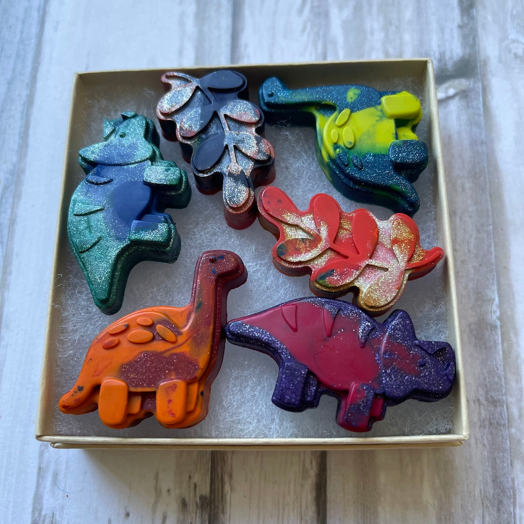 Metallic Dinosaur Crayon Birthday Gift Party Favor Dino Crayon Art ...
