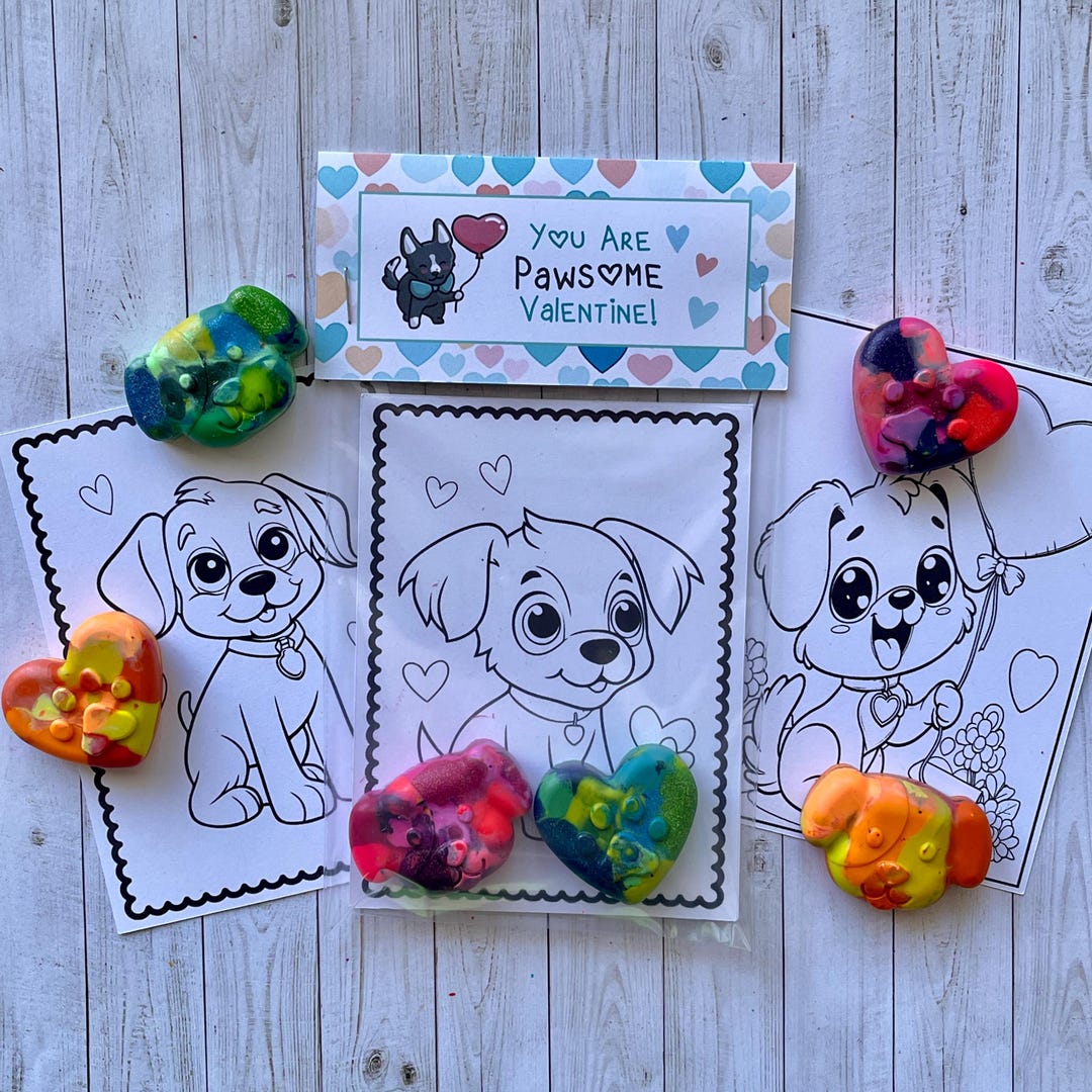 Pawsome Dog Crayon Party Favors, Valetine's Day Gifts for Students Kids ...