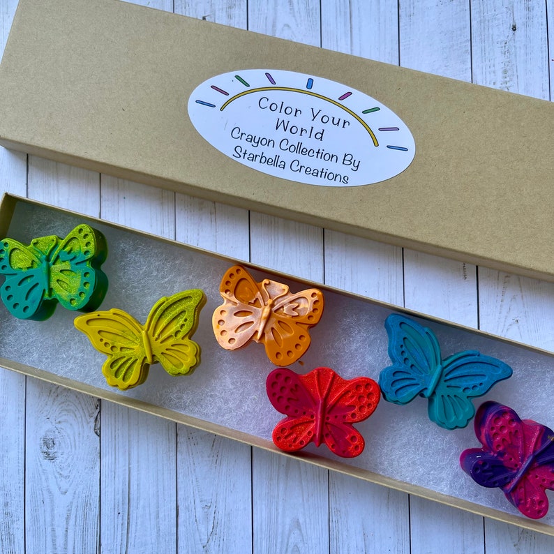 Butterfly Crayons: Glitter Mixed Coloring Set, Party Favors - Etsy