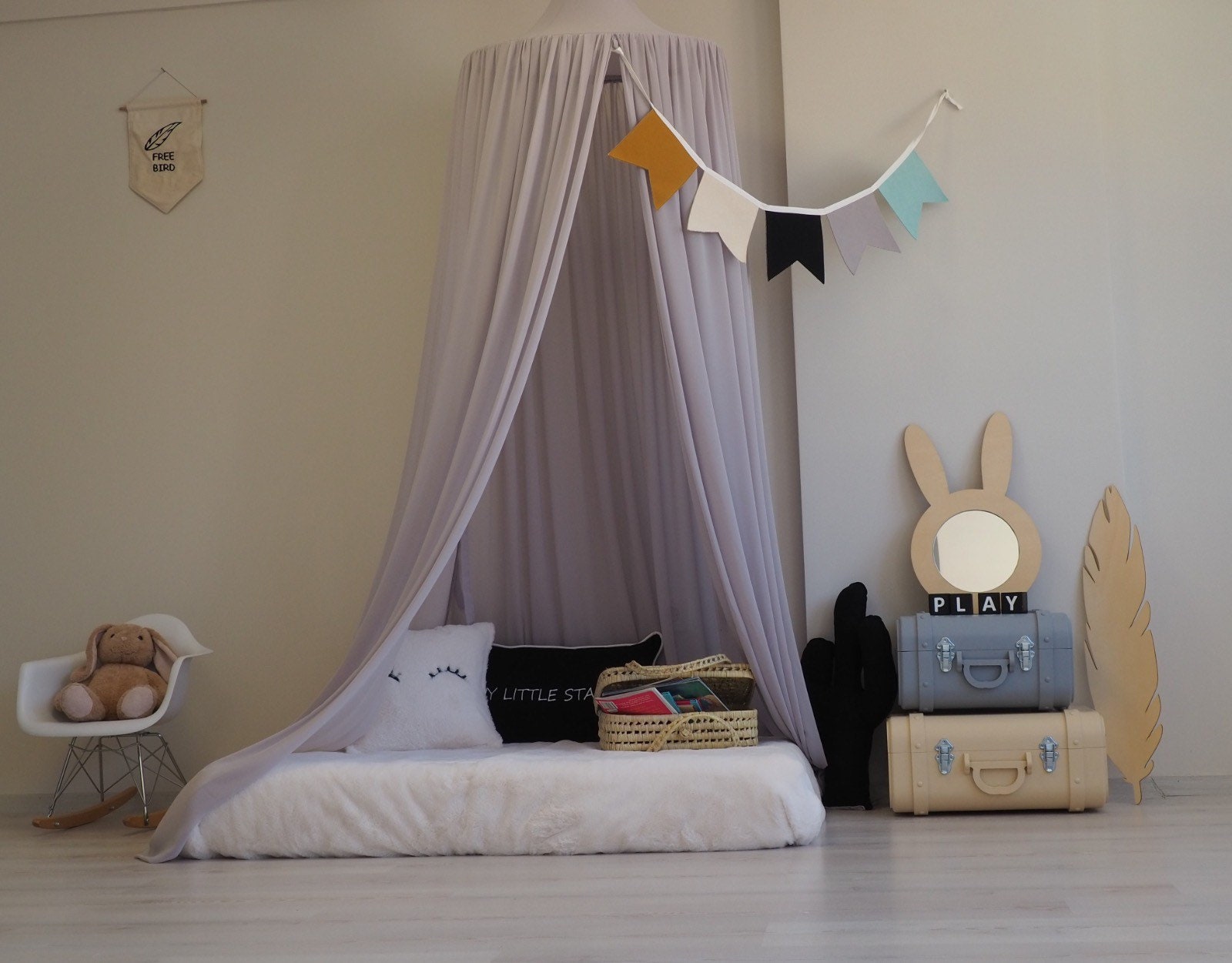 Light Grey Canopy Baldachin Light Grey Canopy Hanging Tent - Etsy