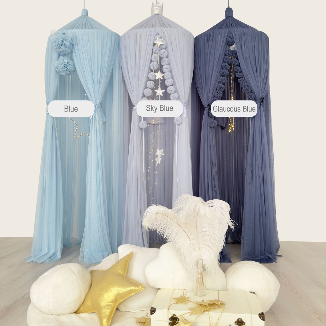 Blue Tulle Canopy, Blue Crib Canopy, Canopy for Kid, Canopy Curtains ...