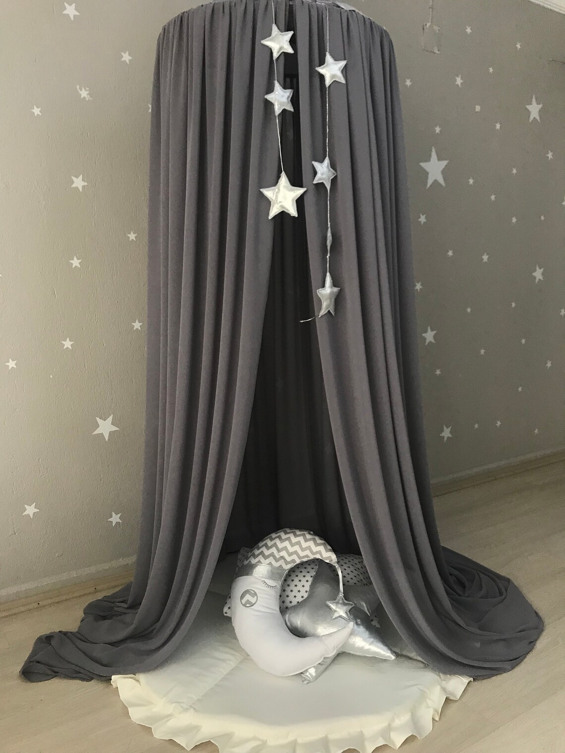 Grey Canopy Baldachin Dark Grey Canopy Hanging Tent Canopy | Etsy