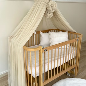 Beige Crib Canopy, Nursery Bed Canopy, Canopy Bed Curtains, Tulle ...