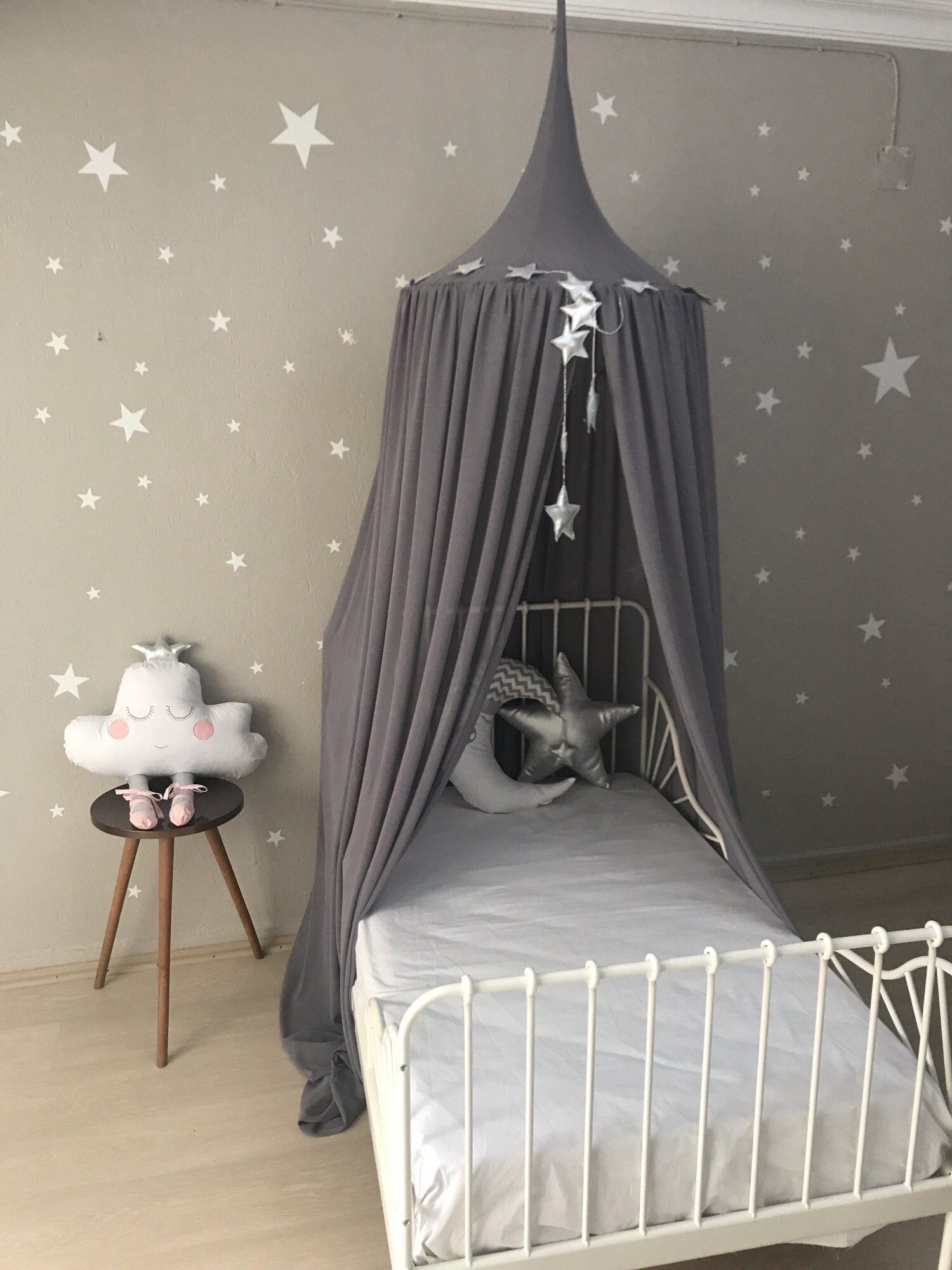 Grey Canopy baldachin Dark Grey Canopy Hanging Tent Canopy | Etsy