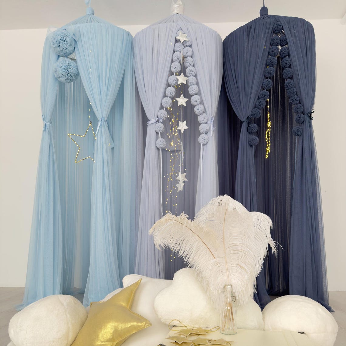 Blue Tulle Canopy, Blue Crib Canopy, Canopy for Kid, Canopy Curtains ...