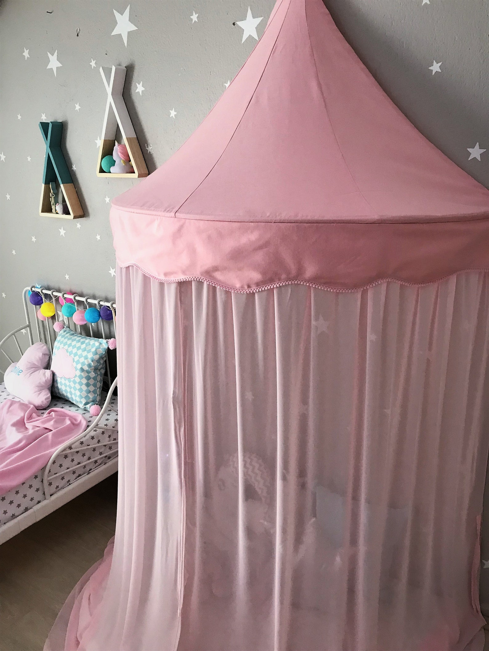 Pink Canopy Hanging Play Tent Canopy Bedding Reading Nook | Etsy