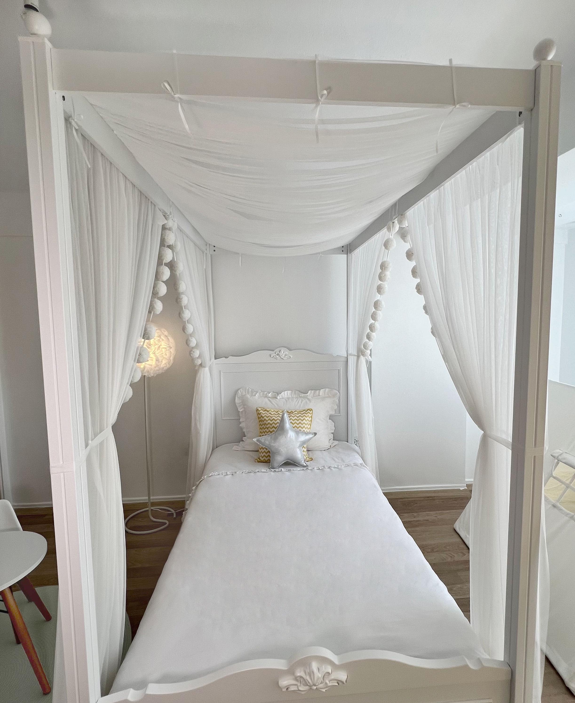 Custom White Tulle Bed Canopy: Romantic Kids Room Decor - Etsy