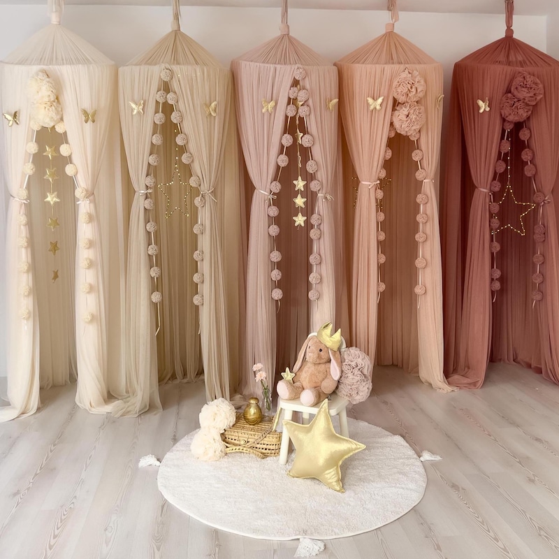 Sheer Bed Canopy Curtains - Etsy