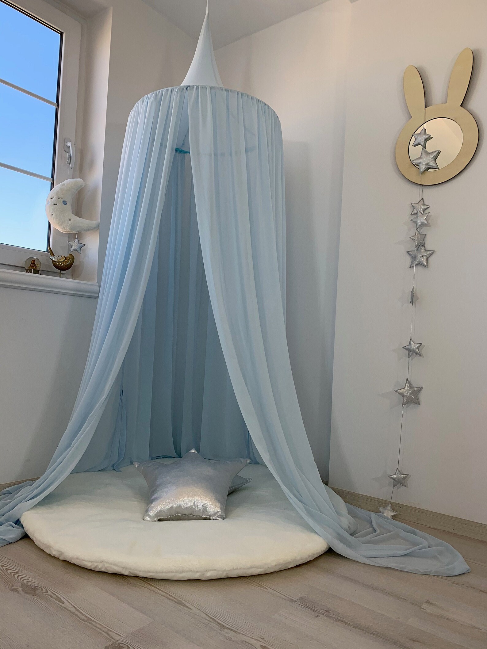 Baby Blue Canopy Nursery Canopy Bed Hanging Bed Canopy - Etsy