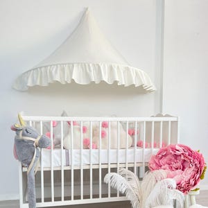 White Half Round Canopy, Hanging Play Tent, Dome Canopy, Hanging Castle ...