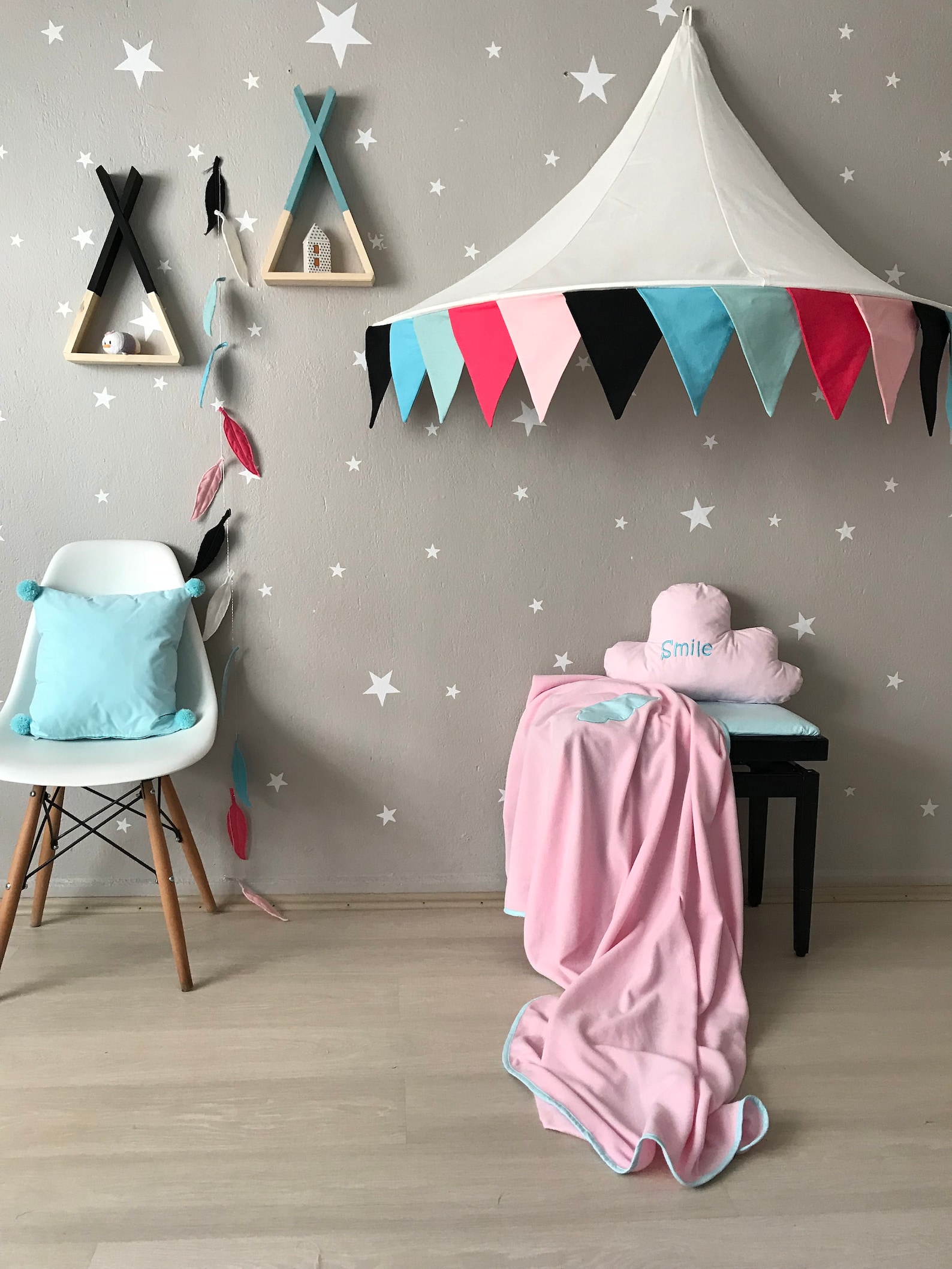 Canopy Tepee, Play Corner, Kids Teepee, Hanging Kids Tent, Canopy ...