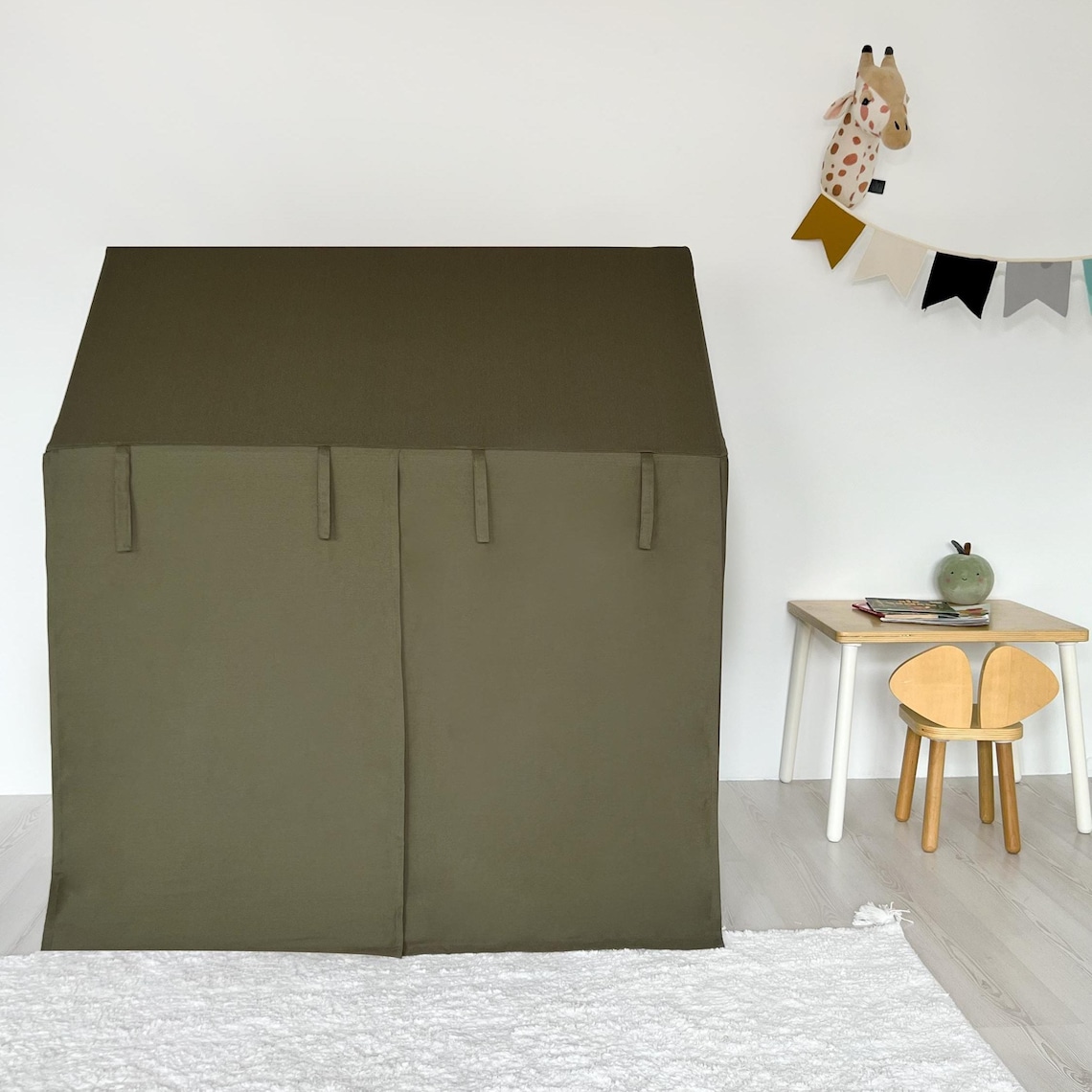 Kids Play Tent House With Windows, Indoor Canvas Playhouse Tent, Gift ...