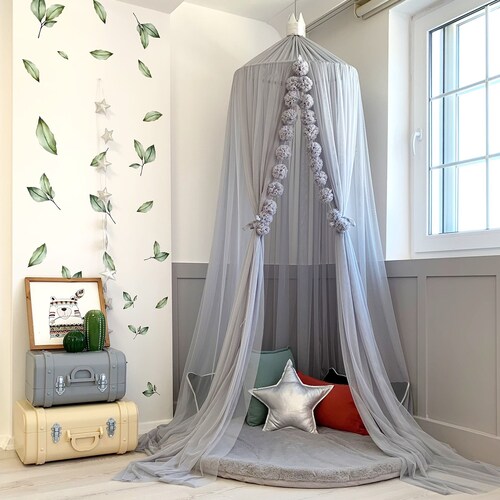 Bed Tulle Canopy for Nursery With Stand Kids Hanging Tent for - Etsy