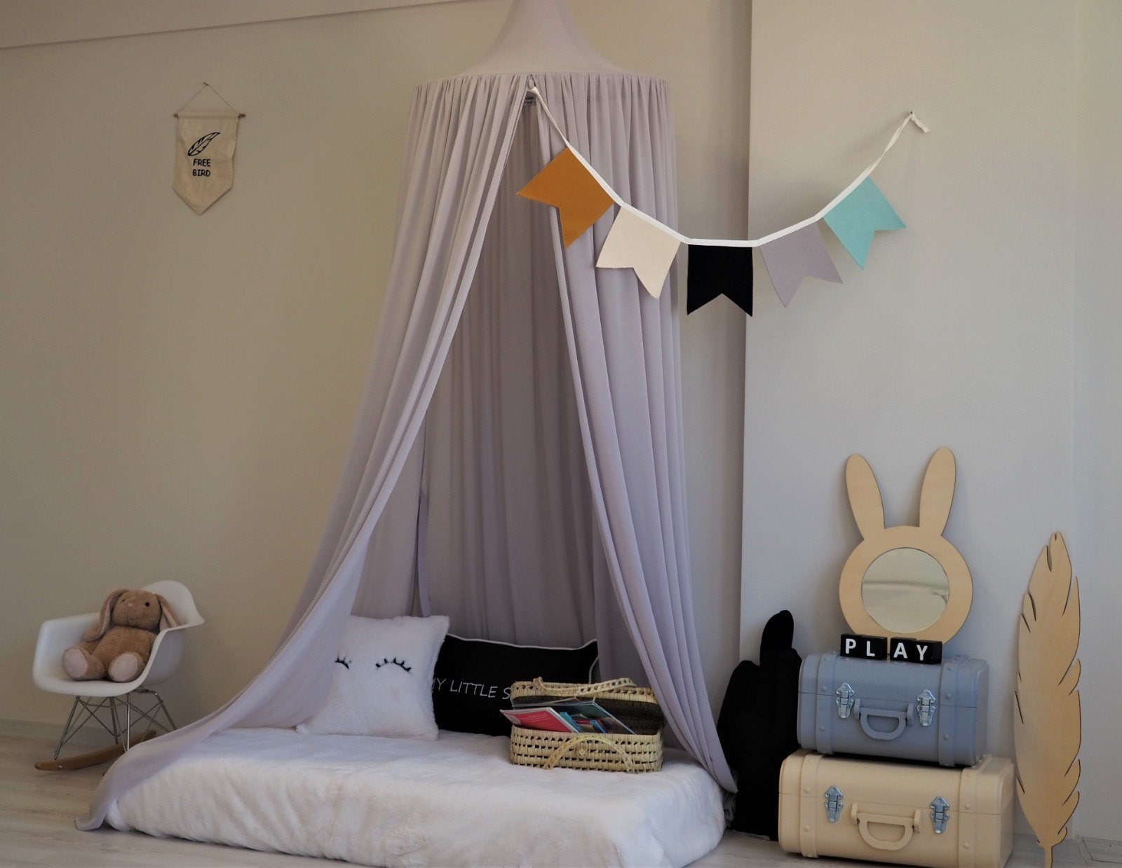 Light Grey Canopy baldachin Light grey Canopy Hanging Tent | Etsy