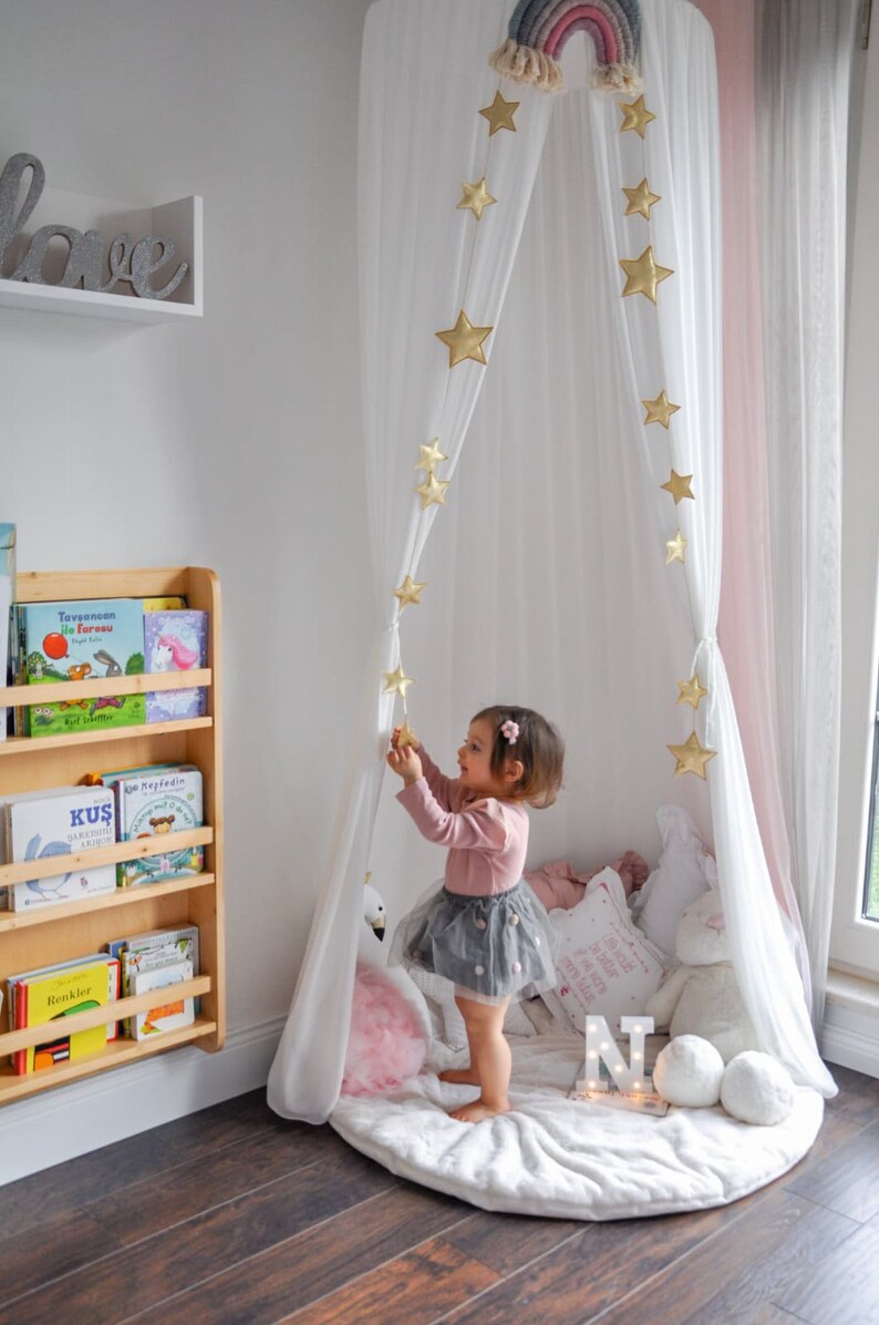 Bed Canopy Chiffon Baldachin White Canopy Kids Ceiling - Etsy