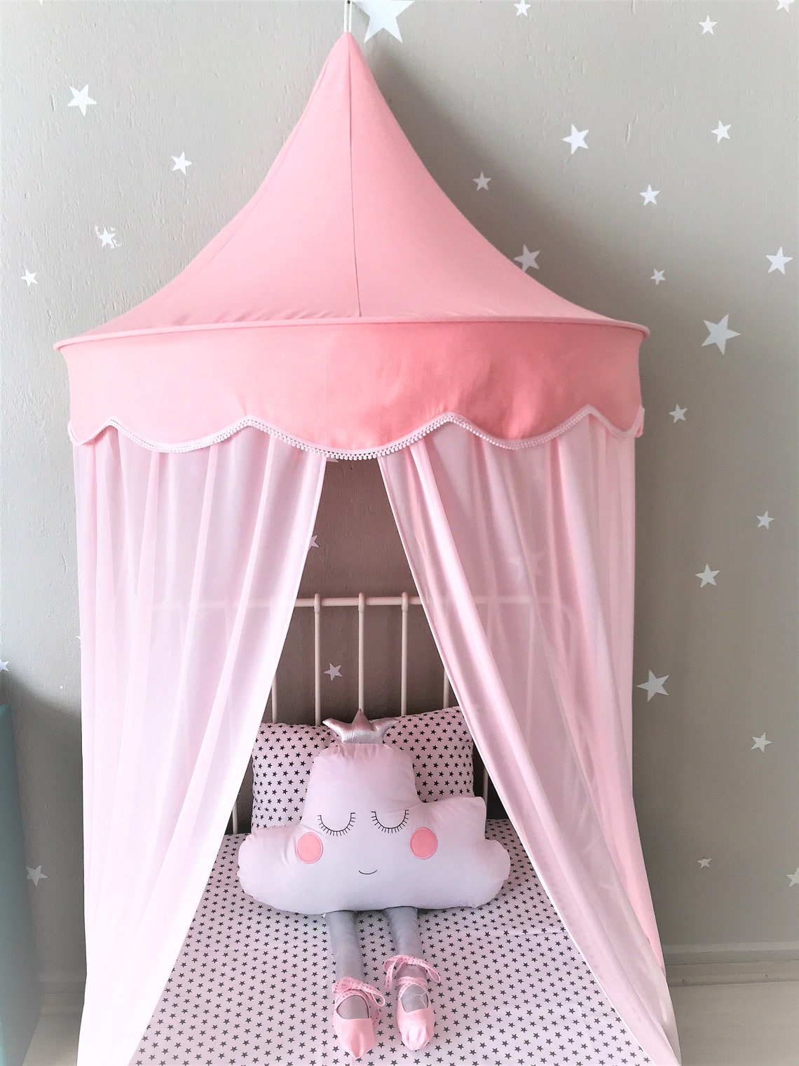 Pink Canopy Hanging Play Tent Canopy Bedding Reading Nook | Etsy