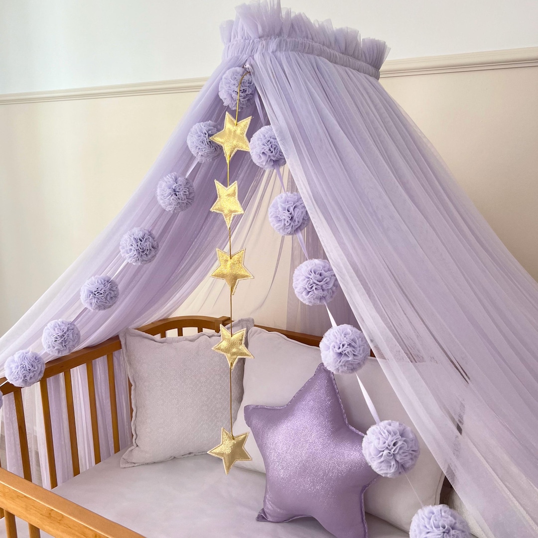 Lilac Tulle Baby Crib Canopy, Fairy Nursery Decor - Etsy