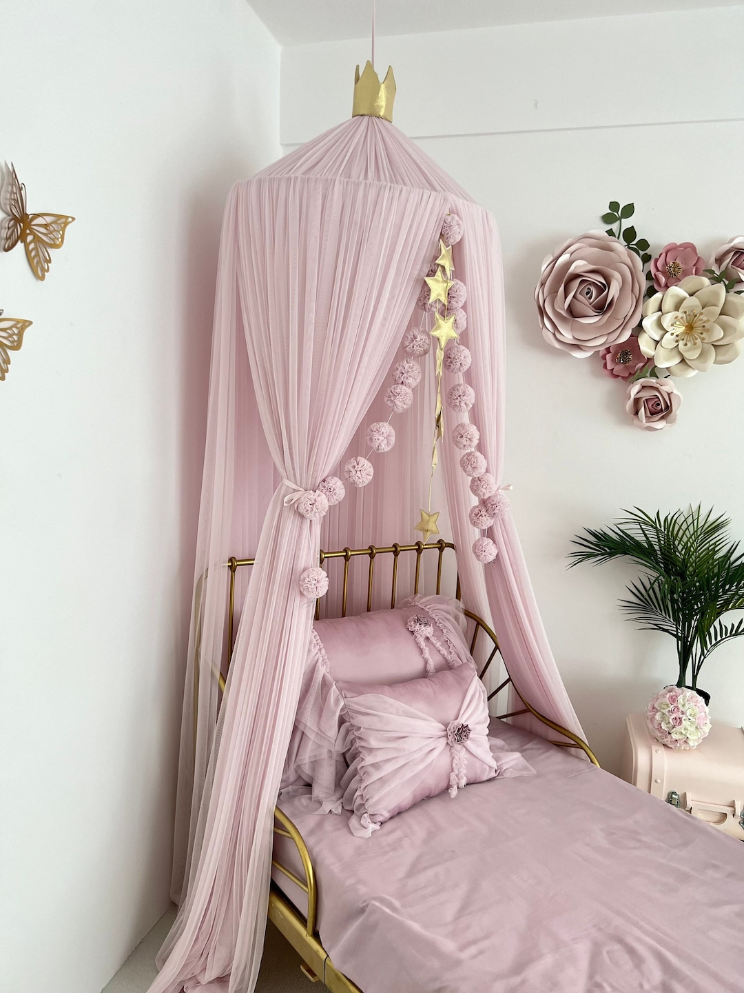 Baby Lilac Tulle Canopy: Crib Bed Curtains - Etsy