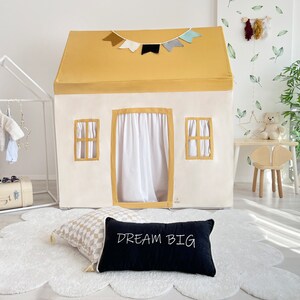 Yellow Playhouse Tent, Indoor Tipi, Play House Teepee, Canvas Playhouse ...