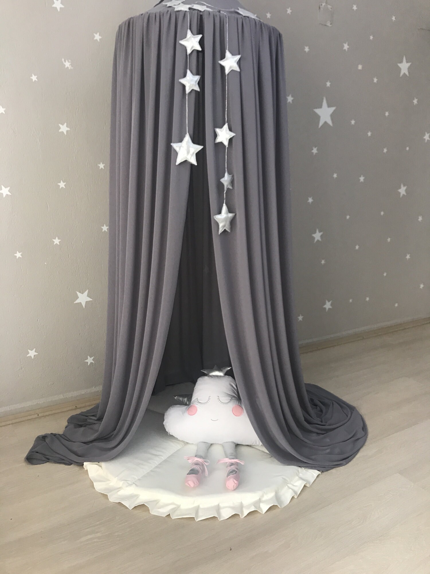 Grey Canopy baldachin Dark Grey Canopy Hanging Tent Canopy | Etsy