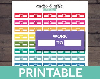 Work Stickers, Shift Work Stickers, Printable Work Planner Stickers - Etsy