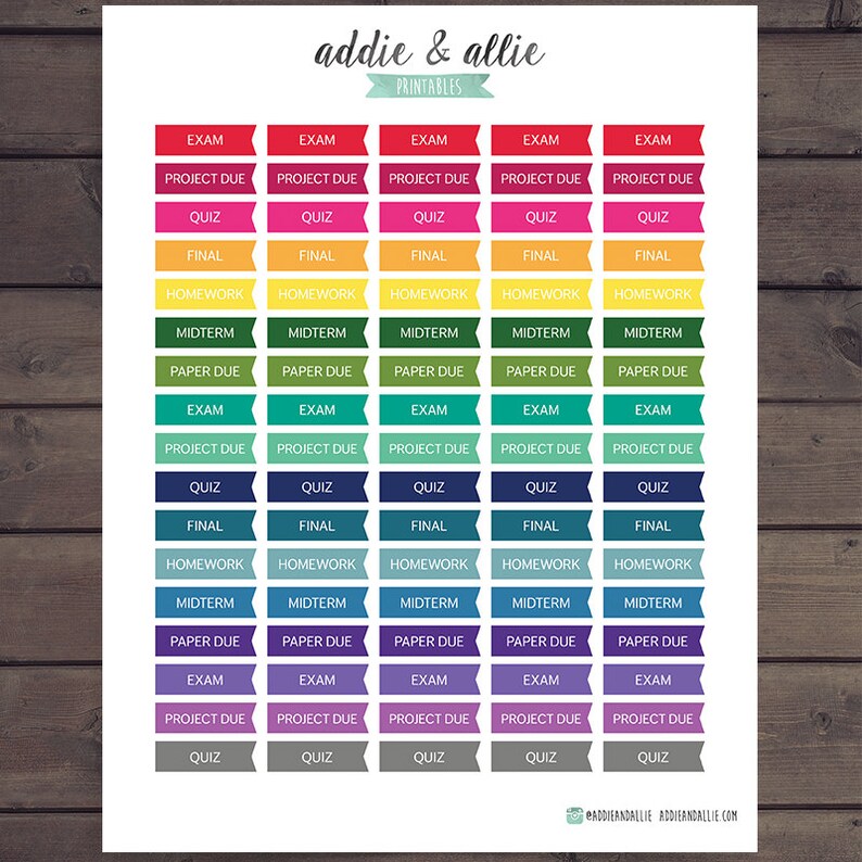 College Stickers, College School Stickers, Printable College Planner ...