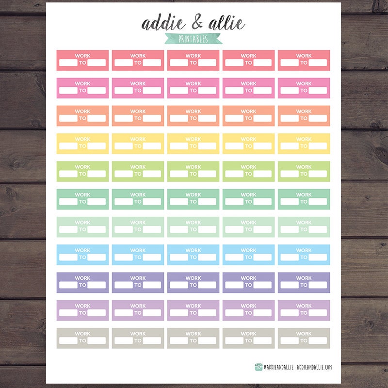 Work Stickers, Shift Work Stickers, Printable Work Planner Stickers - Etsy