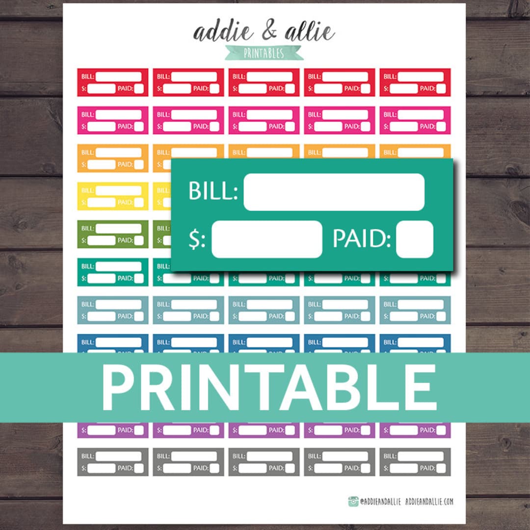 Bill Due Stickers, Bill Due Planner Stickers, Bill Stickers, Bill ...