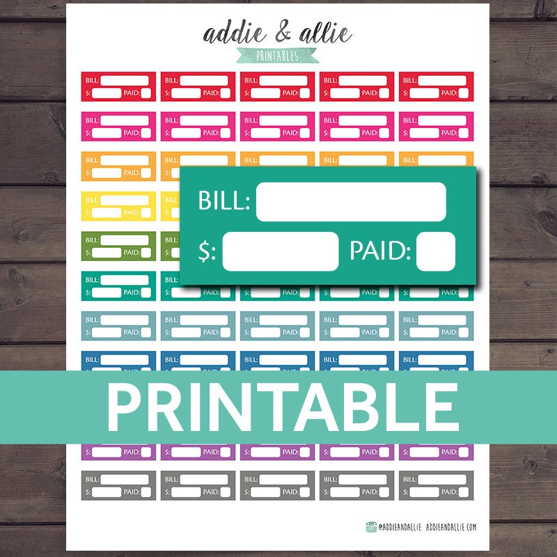 Bill Due Stickers, Bill Due Planner Stickers, Bill Stickers, Bill ...