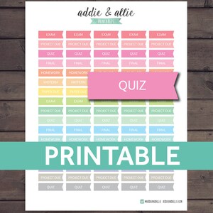 School Stickers, Student Stickers, Student Planner Stickers, Printable ...